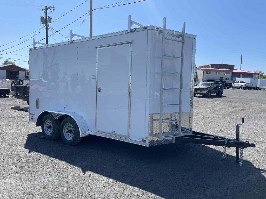 2025 Cargo Mate 7 x 14 Contractor Enclosed Trailer **Ladder Racks ...